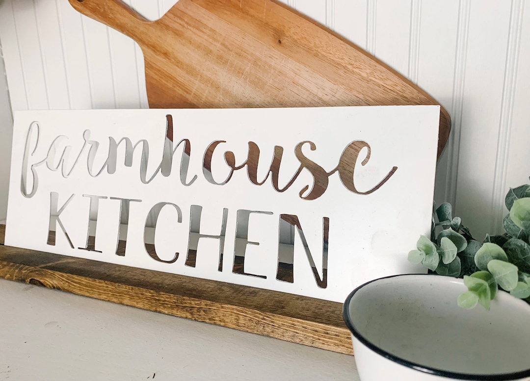 Farmhouse Kitchen Sign Rustic Metal White Kitchen Decor Farmhouse ...