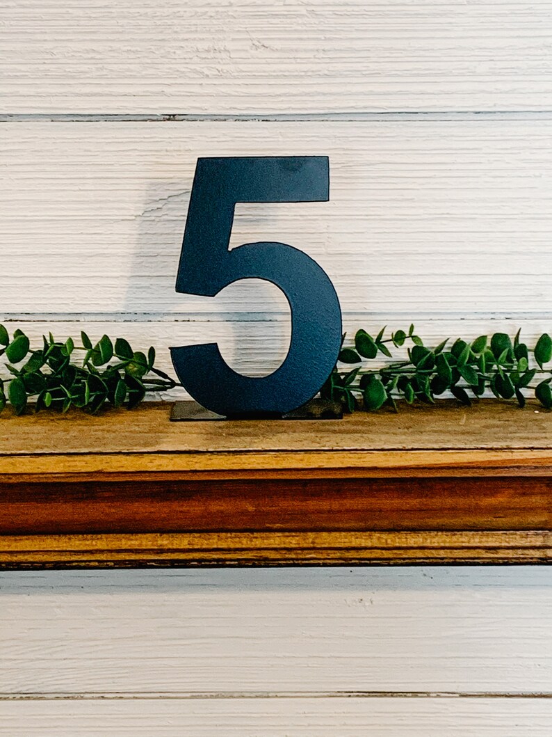 Black Metal Shelf Numbers Family Number Sign Anniversary - Etsy