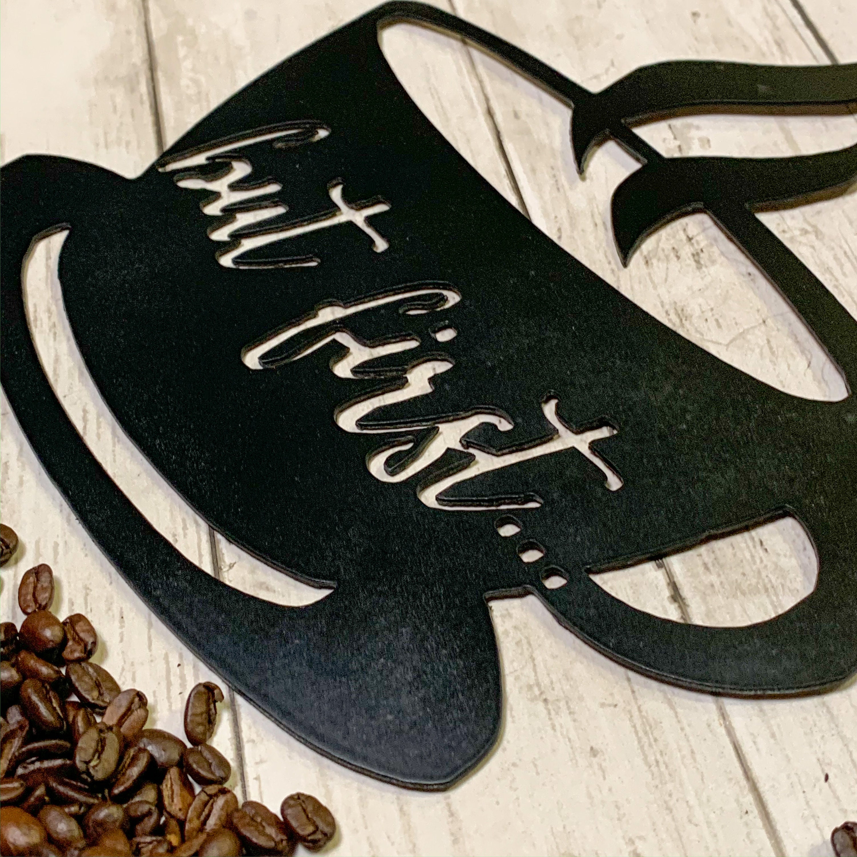 But First Coffee Sign Coffee Bar Decor Coffee Mug Sign | Etsy