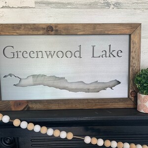 Rustic Wood Framed Metal Lake Map Cutout Custom Lake Design Lakehouse ...