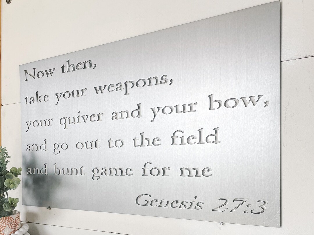 Genesis Metal Bible Verse Cutout Hunting Scripture Rustic Gift for ...