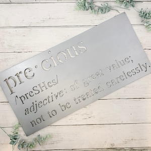 Precious Definition Metal Sign Nursery Sign Baby Room Decor Farmhouse ...