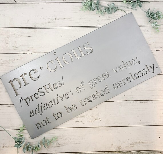 Precious Definition Metal Sign Nursery Sign Baby Room | Etsy