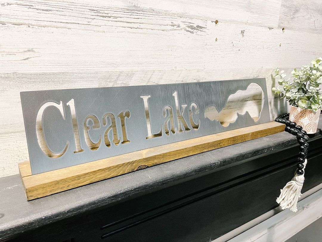 Metal Lake Map Cutout Lakehouse Decor Metal Lakehouse Sign Lake Map ...