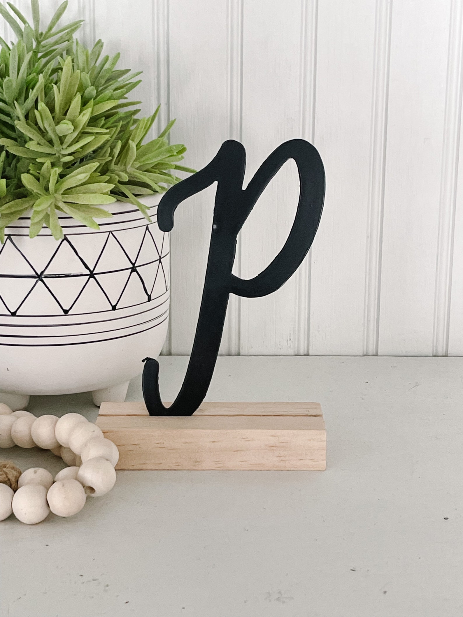 Monogram Shelf Decor Modern Farmhouse Letter Black Metal - Etsy