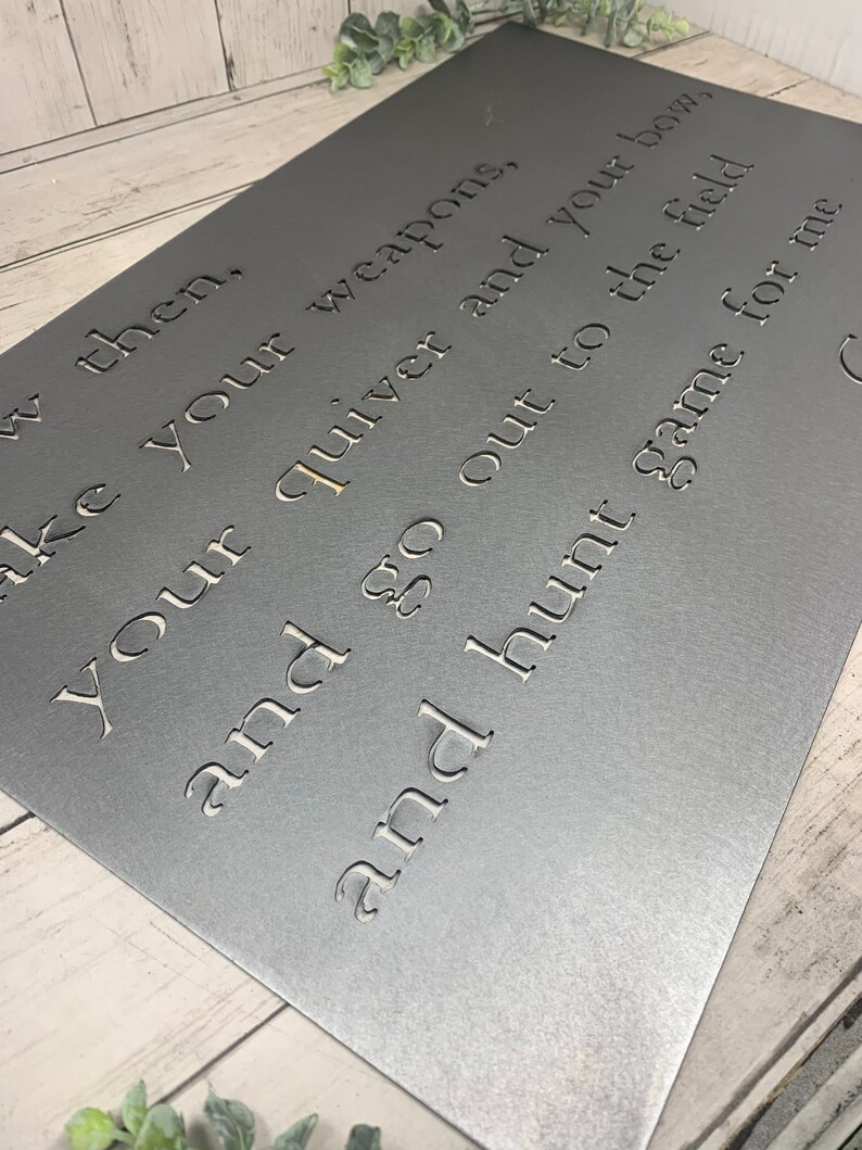 Genesis Metal Bible Verse Cutout Hunting Scripture Rustic | Etsy