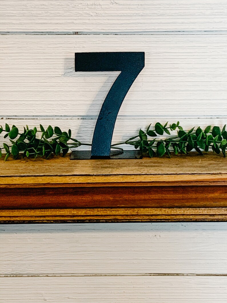 Black Metal Shelf Numbers Family Number Sign Anniversary | Etsy