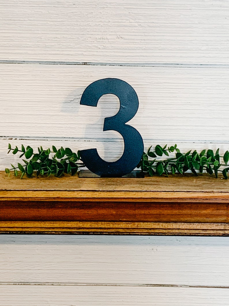 Black Metal Shelf Numbers Family Number Sign Anniversary | Etsy