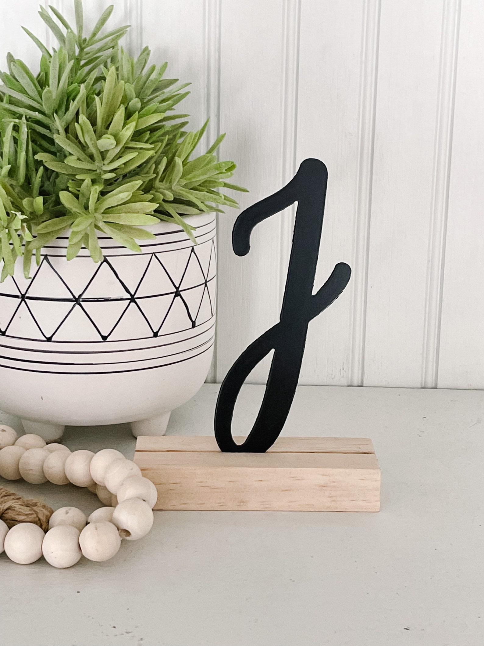Monogram Shelf Decor Modern Farmhouse Letter Black Metal - Etsy