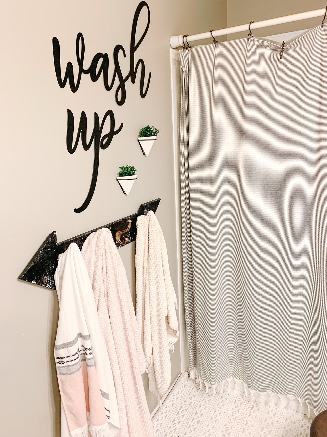 Wash up Metal Bathroom Sign Large Bathroom Wall Art Cute | Etsy