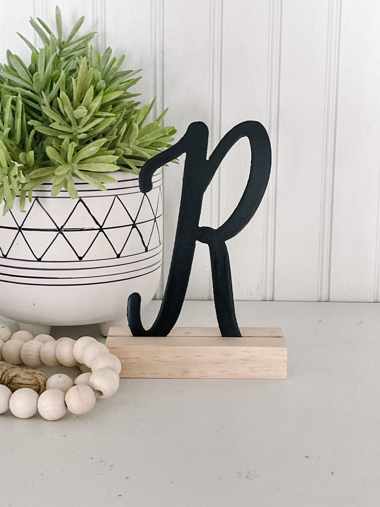 Monogram Shelf Decor Modern Farmhouse Letter Black Metal - Etsy