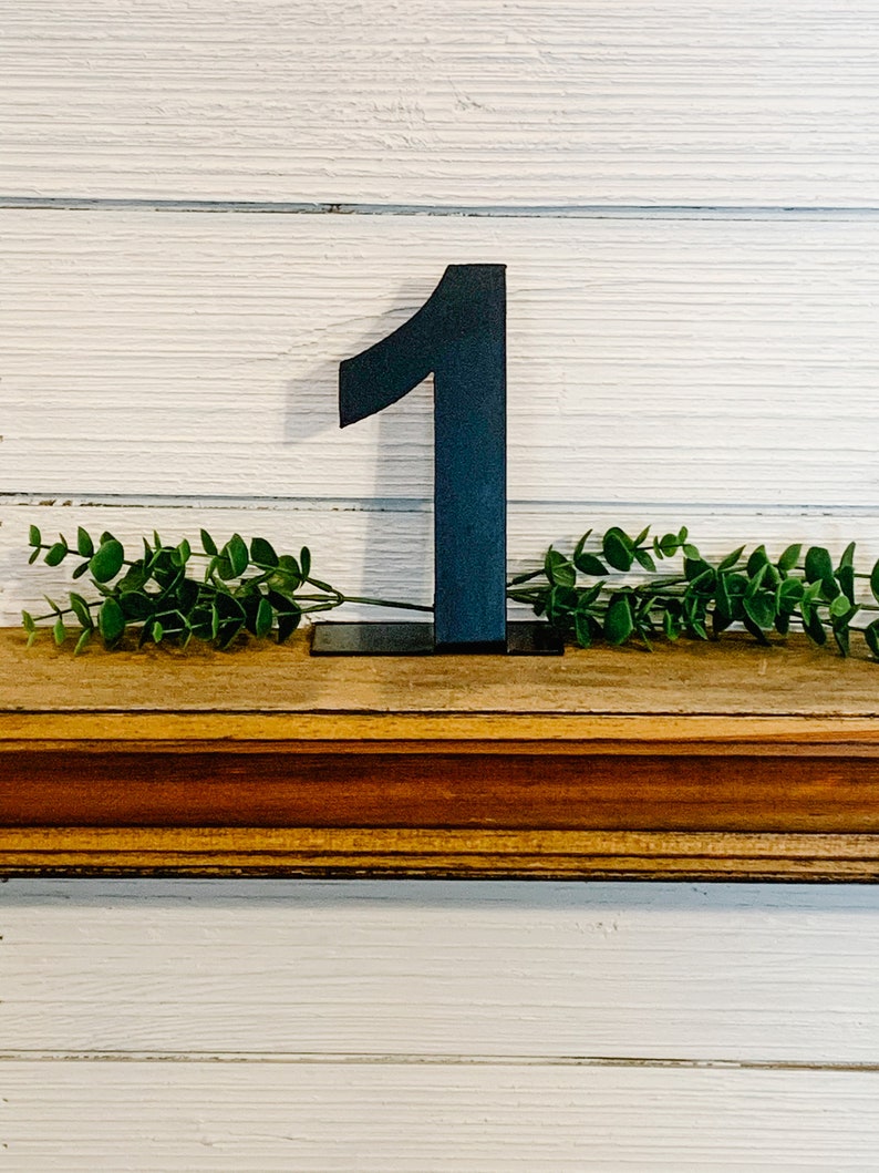 Black Metal Shelf Numbers Family Number Sign Anniversary | Etsy