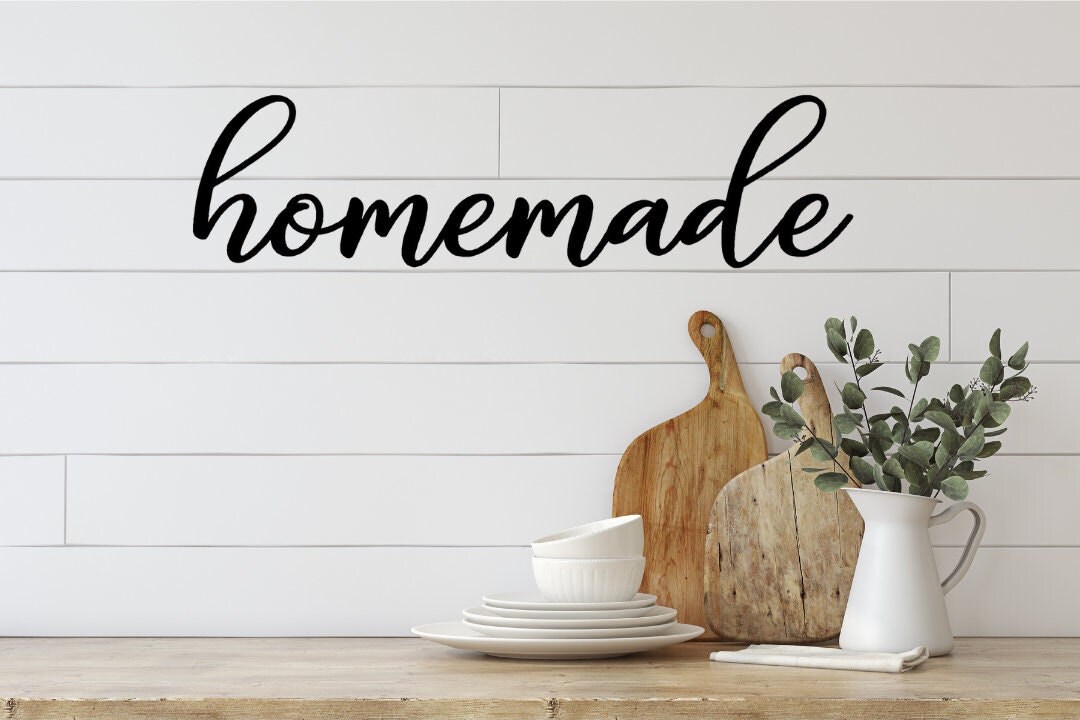 Black Homemade Metal Sign Metal Kitchen Decor Cursive Boho Sign ...