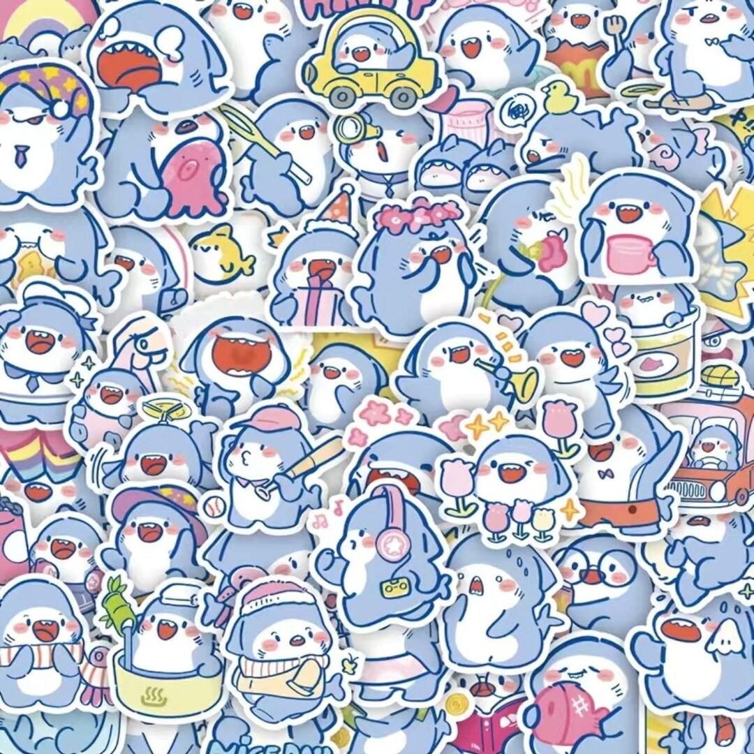 Sticker Mystery Pack Cute Shark Sticker Pack: Colorful and - Etsy