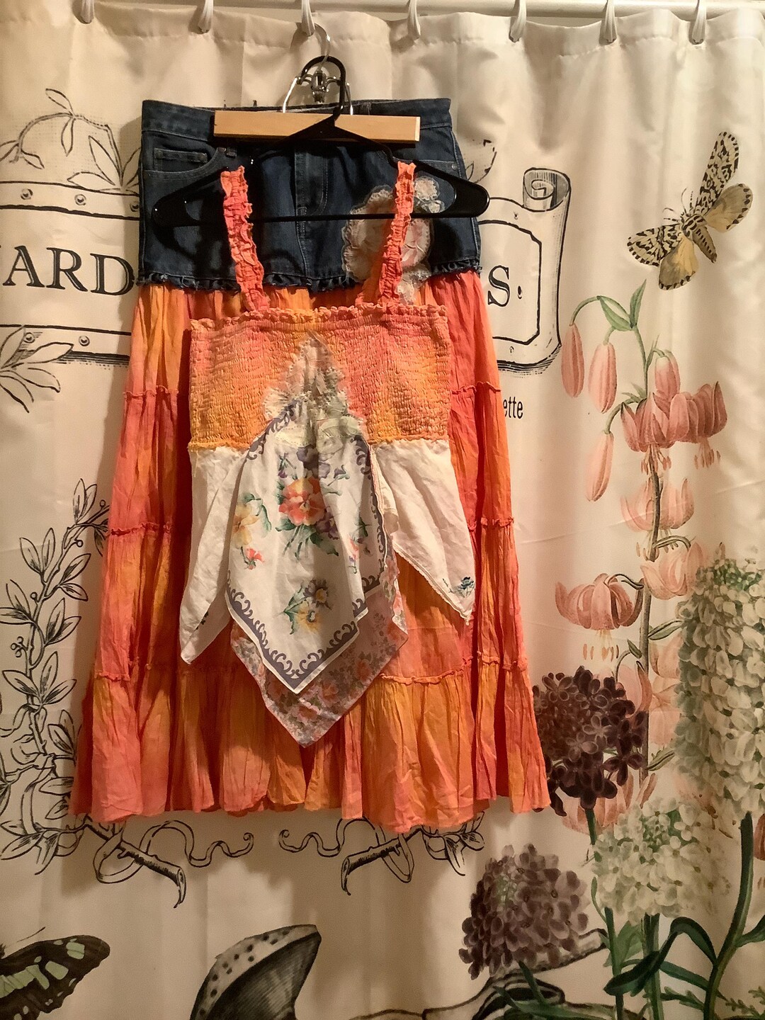 Upcycled Outfit - OOAK Outfit. Upcycled Skirt and Top. Hippy/boho Skirt ...