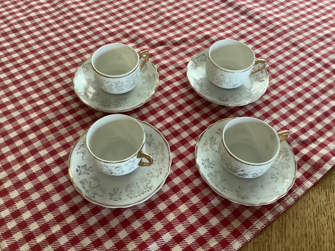 Sherafat Child Cup and Saucer Set. With Gold Design. the Gold Design is ...