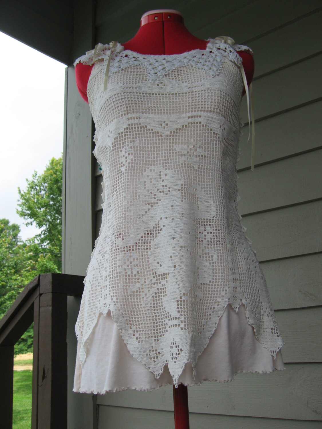 Crochet Top Repurposed Doily Top Upcycled Crochet Top - Etsy