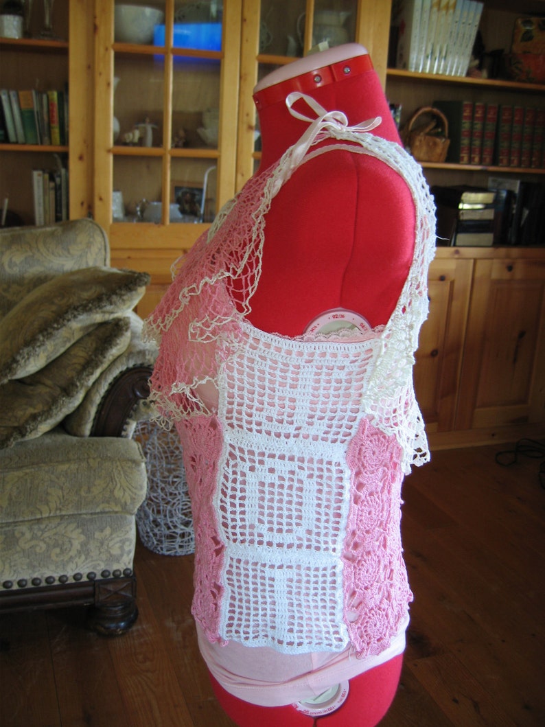 Repurposed Doily Top - Upcycled Top - Crochet Top - One of a Kind Top ...