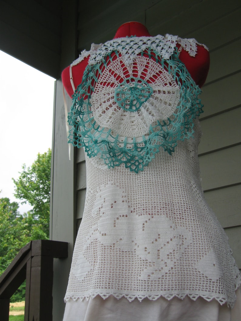 Crochet Top Repurposed Doily Top Upcycled Crochet Top - Etsy