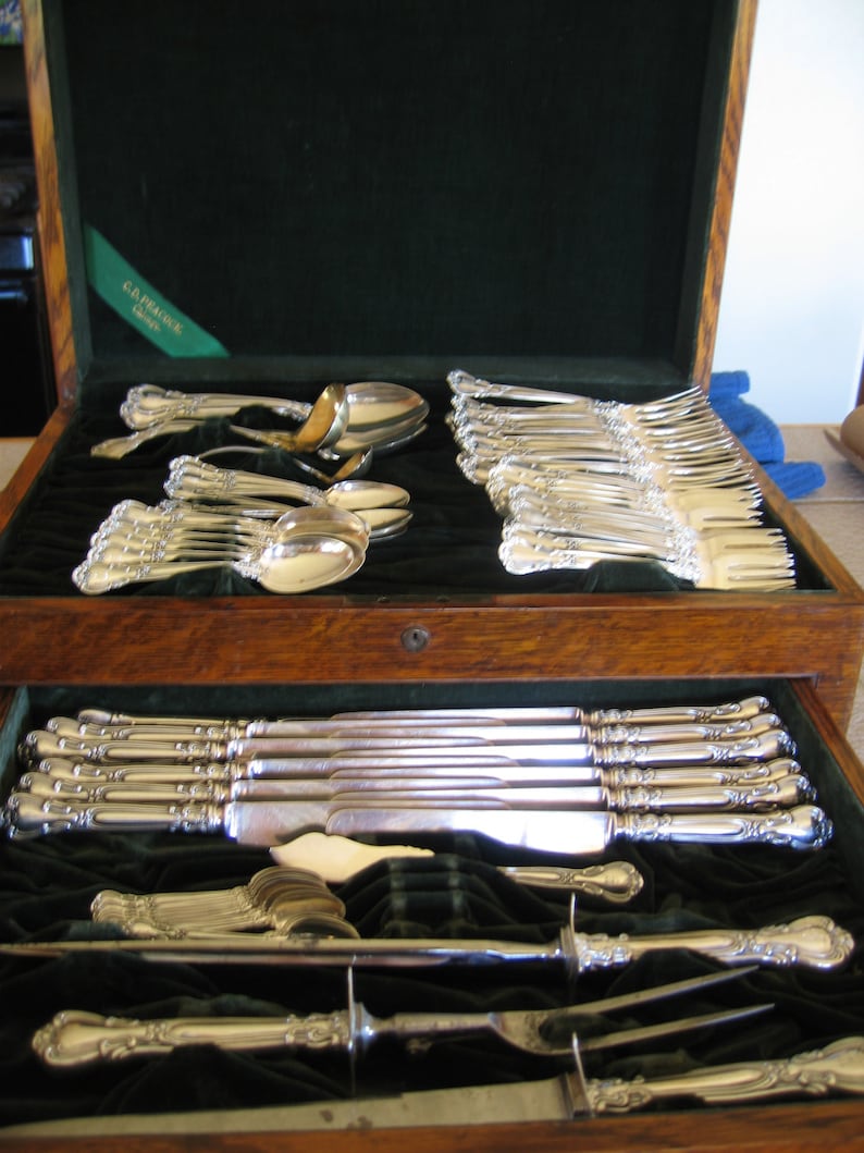 Gorham Chantilly Sterling Flatware Set - Sterling Flatware Set of 12 ...