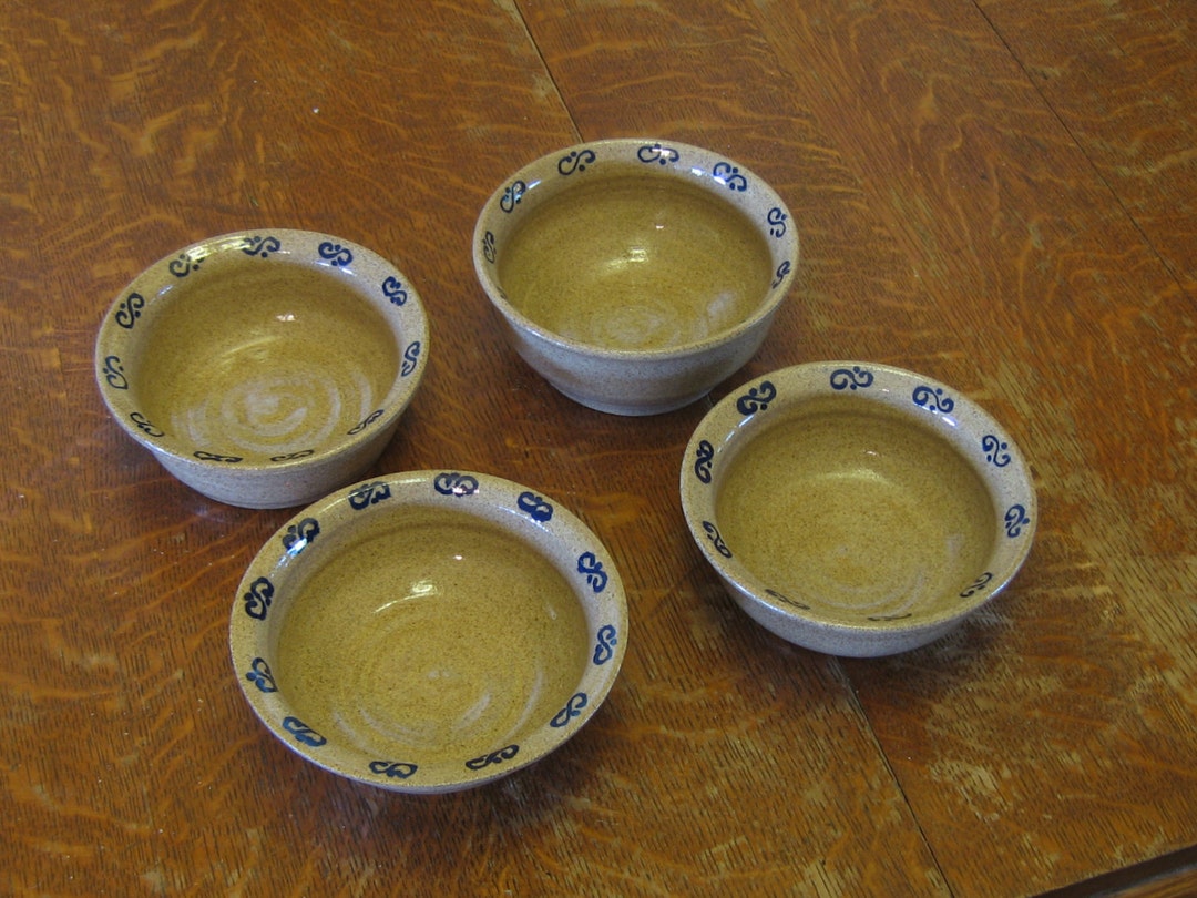 Set of Four Handmade Pottery Bowls Decorative Hand-thrown Pottery Bowls ...