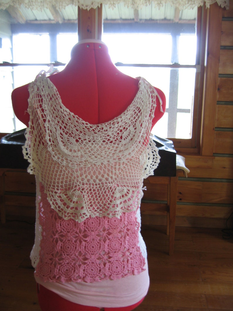 Repurposed Doily Top - Upcycled Top - Crochet Top - One of a Kind Top ...