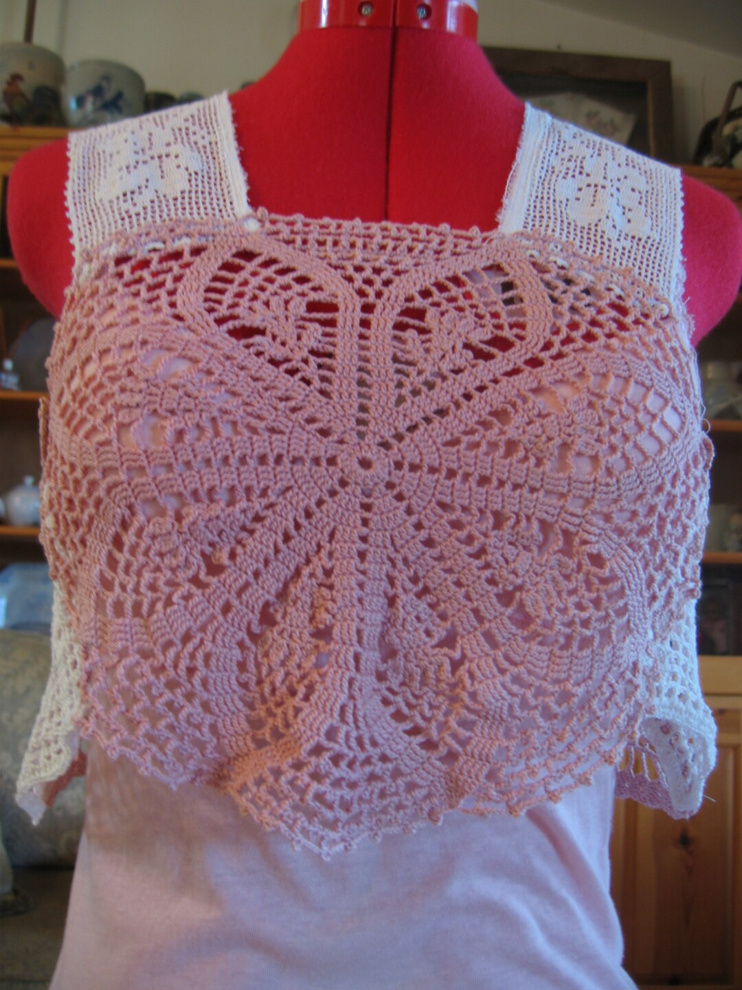 Upcycled Top- Crochet Top - Repurposed Doily Top - Upcycled Crocheted ...