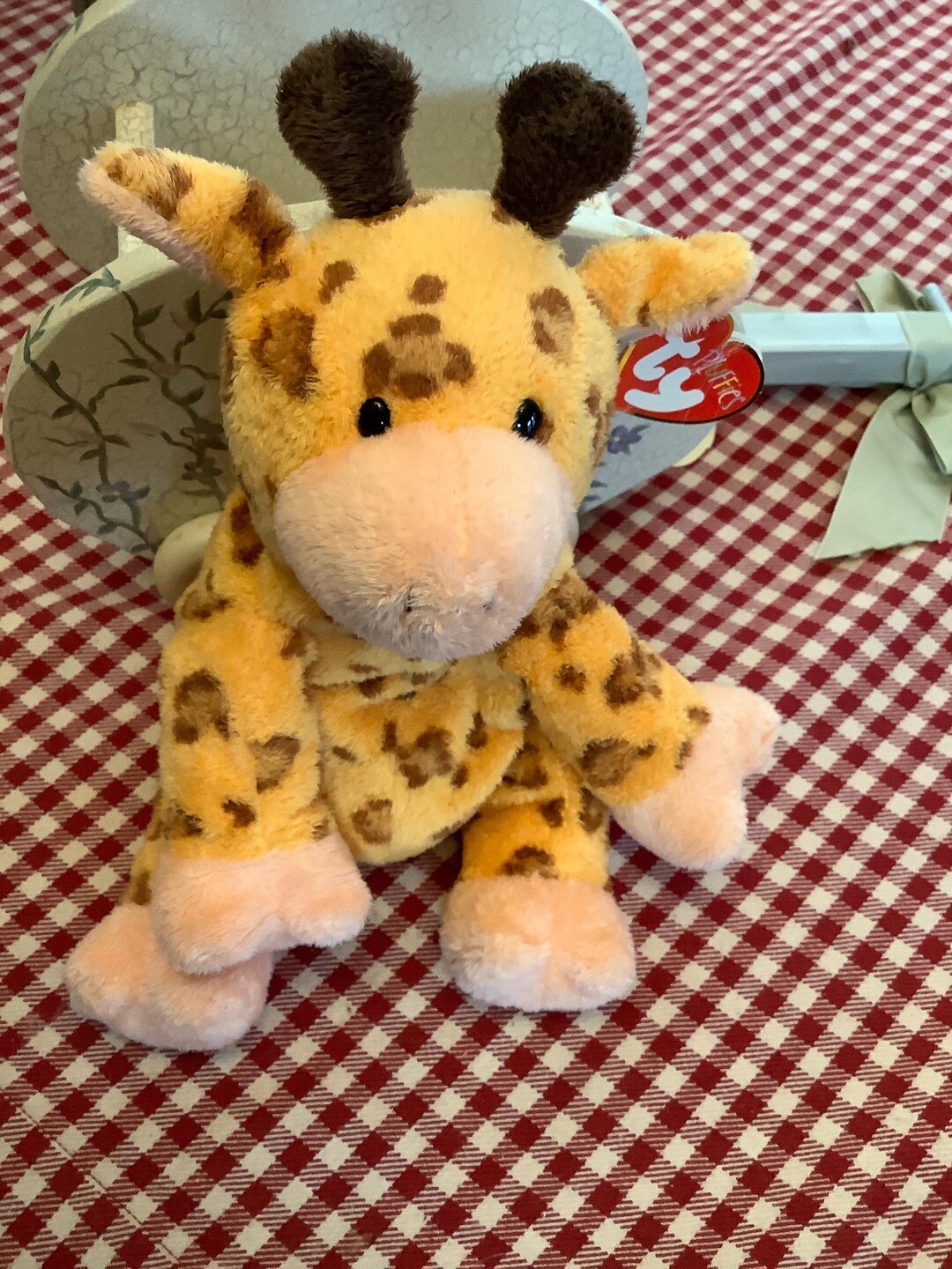 TY Pluffies “ Towers “ Giraffe . Aprox. 10inches. Stuffed Animal/toy ...