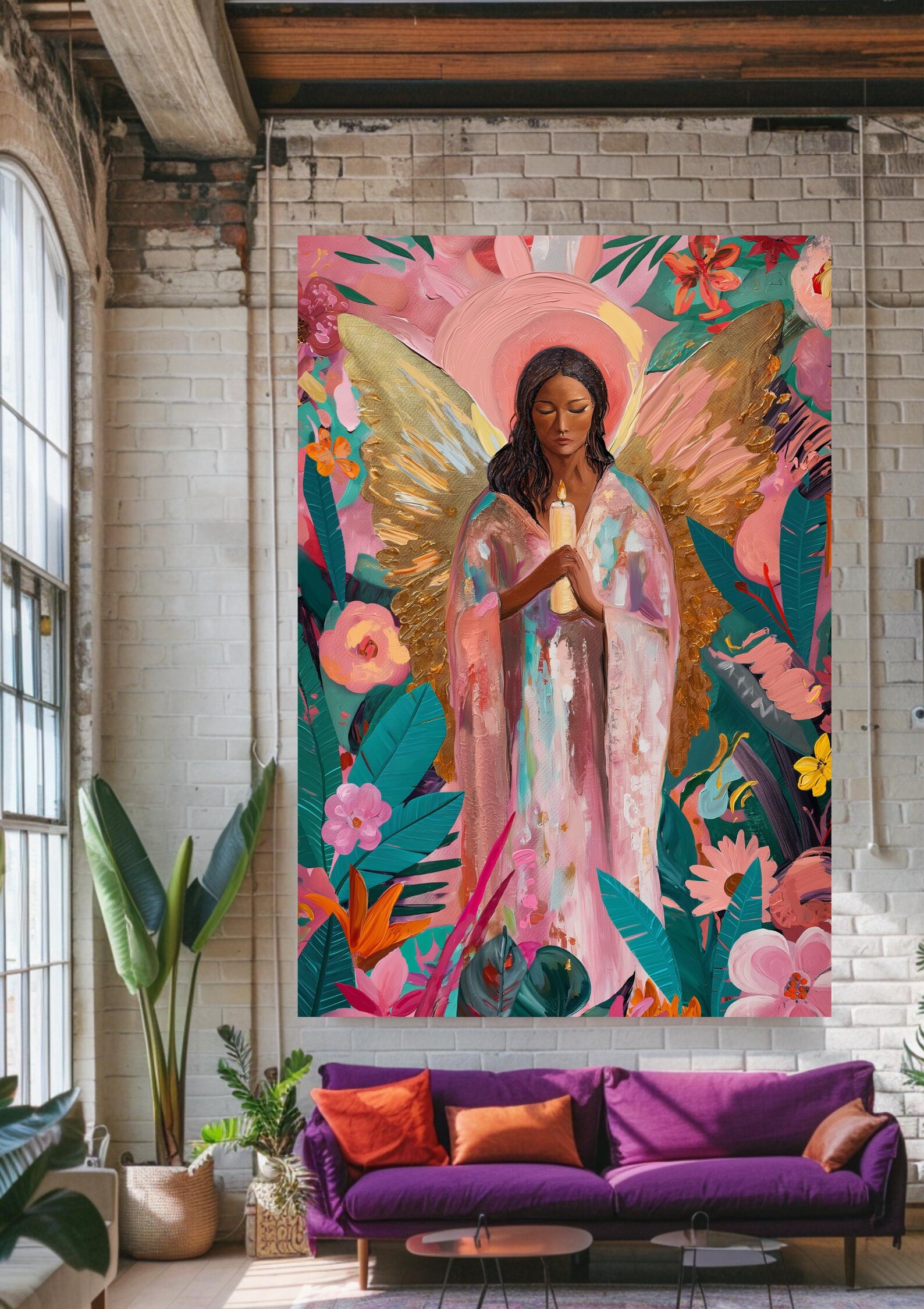 Poster Angel Wall Art Boho Gold – Premium Poster Modern Wall Art With ...