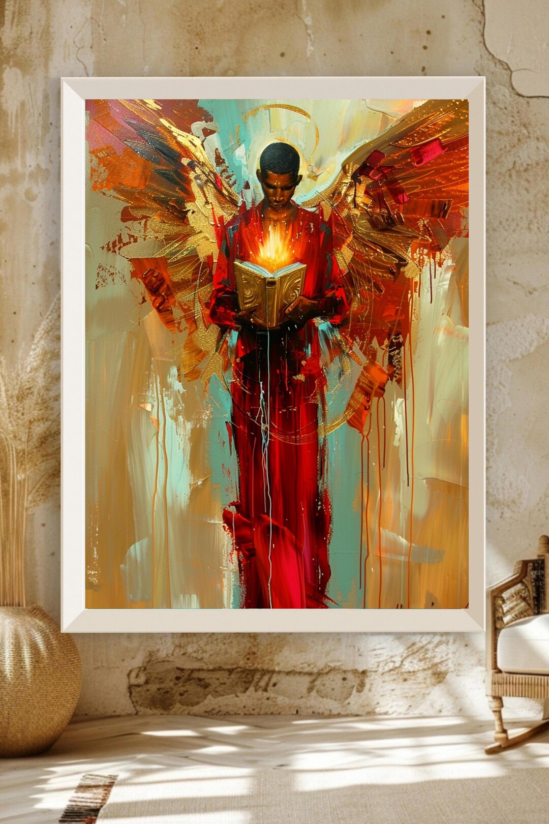 Archangel Uriel Poster – Fire of God – Uriel Wall Art – Spiritual Art ...
