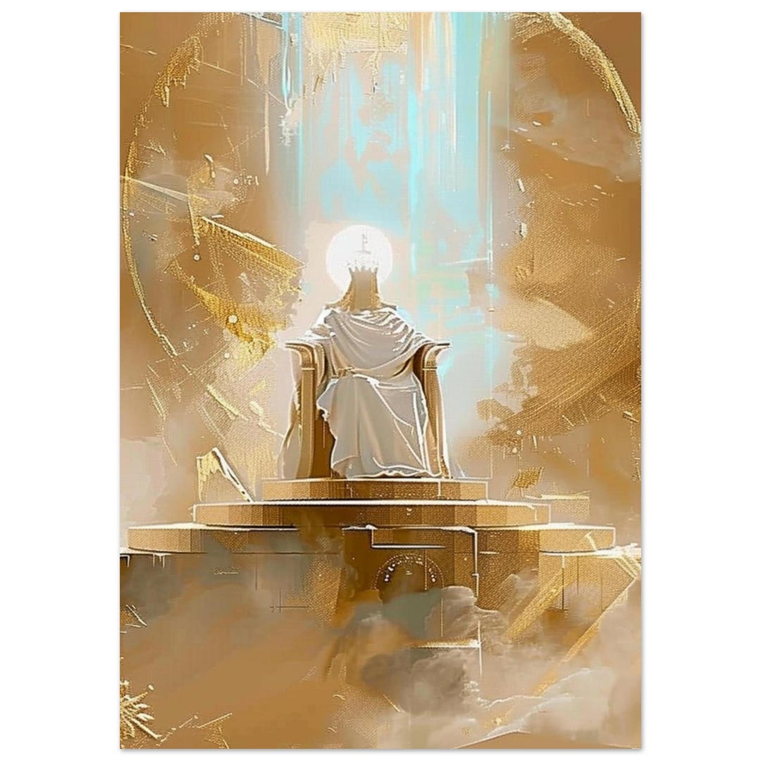 Throne of God – Heavenly Abstract Painting in Gold and Turquoise ...