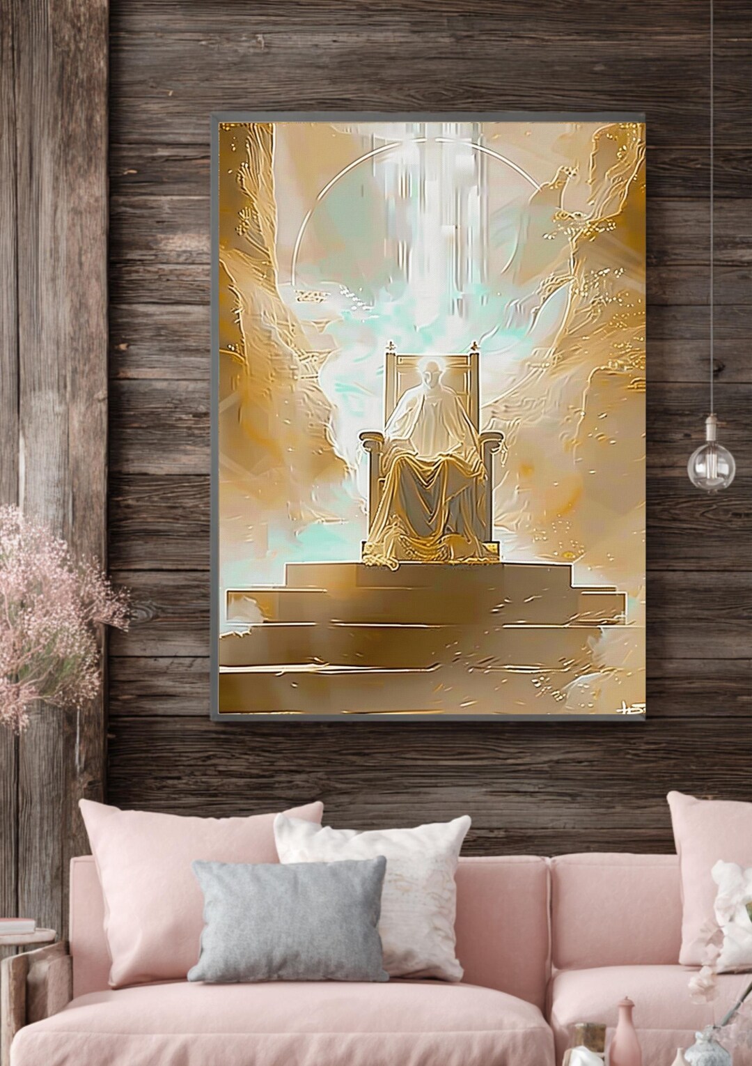 Throne of God Poster – Abstract Wall Art in Gold and White, Spiritual ...