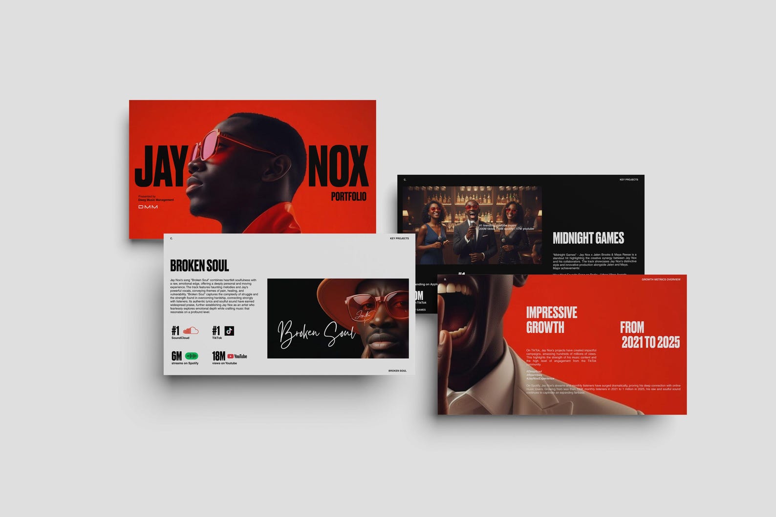 Music Artist Portfolio Pitch Deck Canva Template - 20 Slide ...