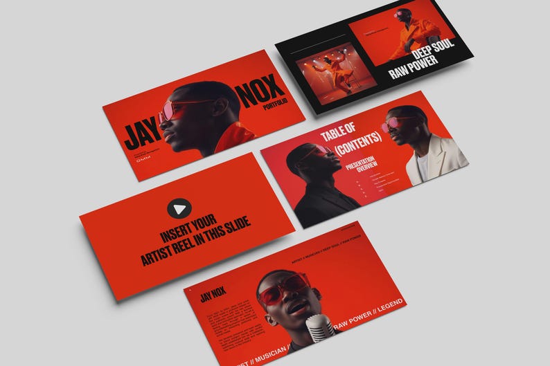 Music Artist Portfolio Pitch Deck Canva Template - 20 Slide ...