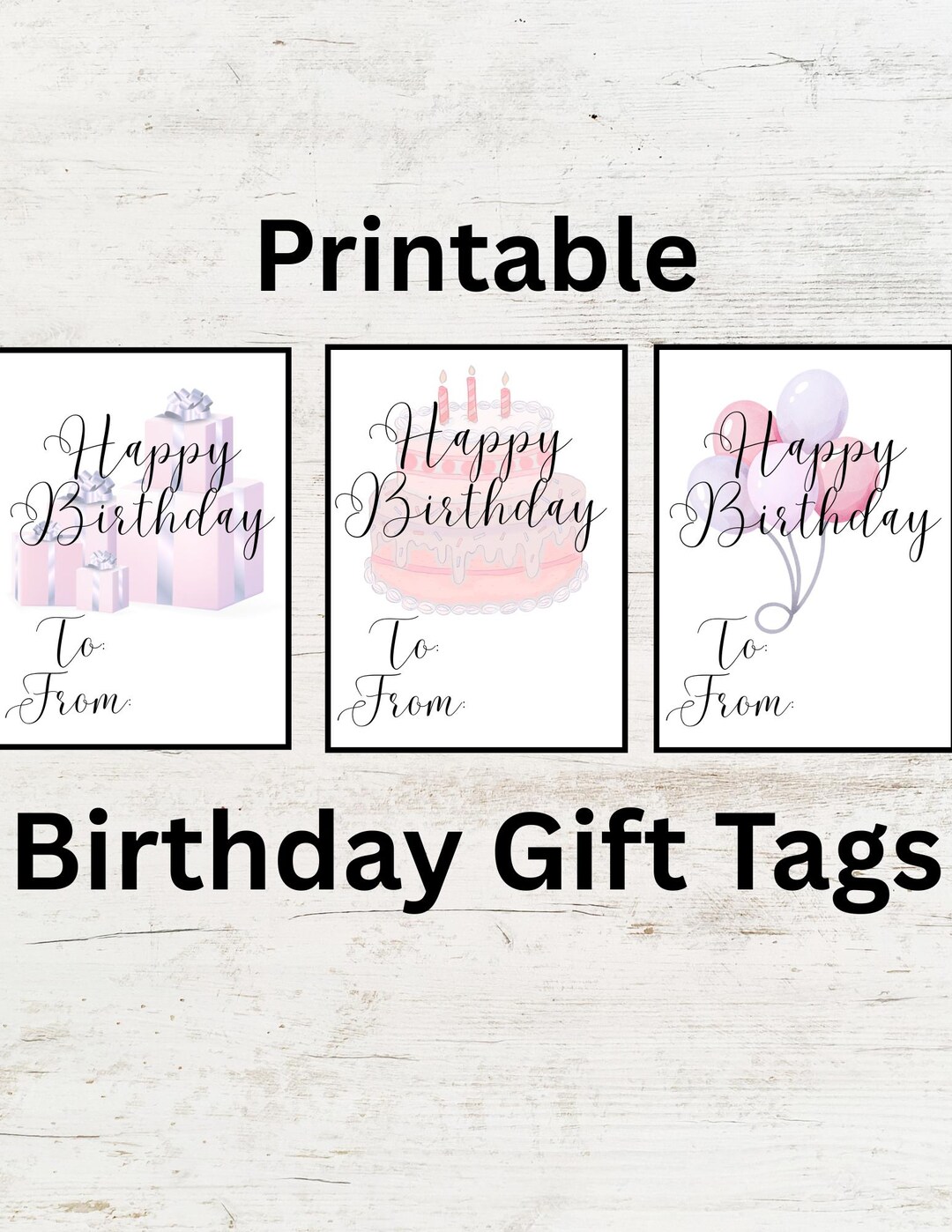Pastel Birthday Gift Tags | Printable Set of 9 (digital Download) - Etsy