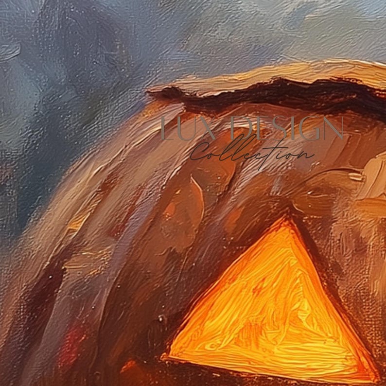 Halloween Jack-o'-lantern Printable - Moody Autumn Wall Art, Cozy Fall ...