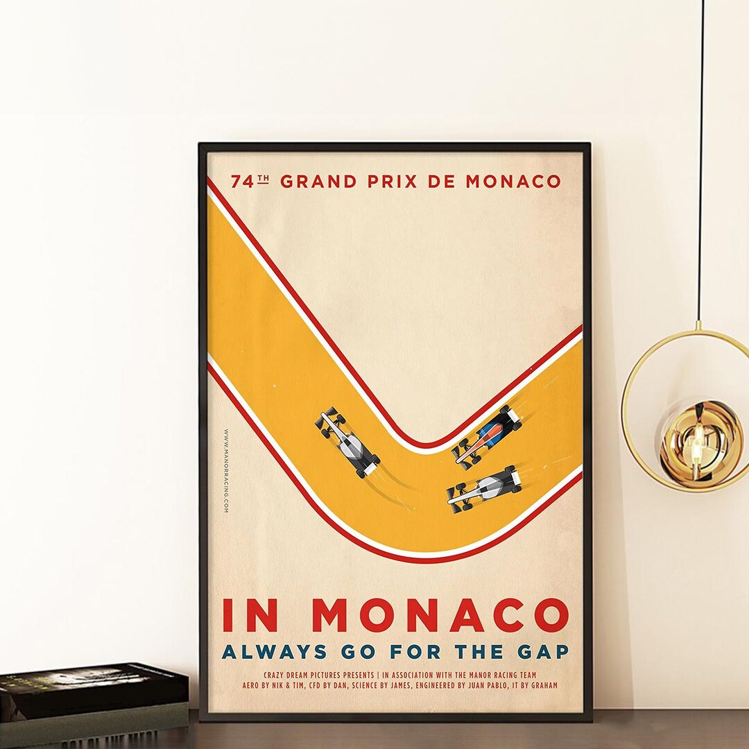 Grand Prix of Monaco Advertising Poster, Formula 1 Style Print, Ad Wall ...