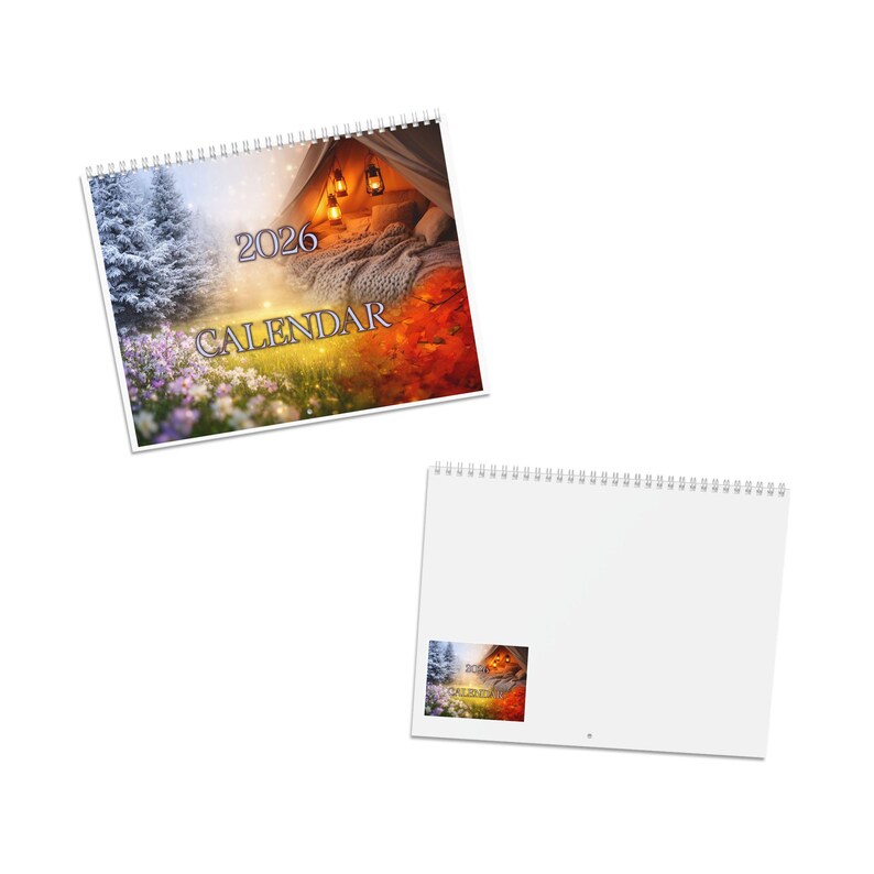 Cozy Winter Cabin Calendar 2026 | Photo Wall Calendar, Monthly Grid - Etsy