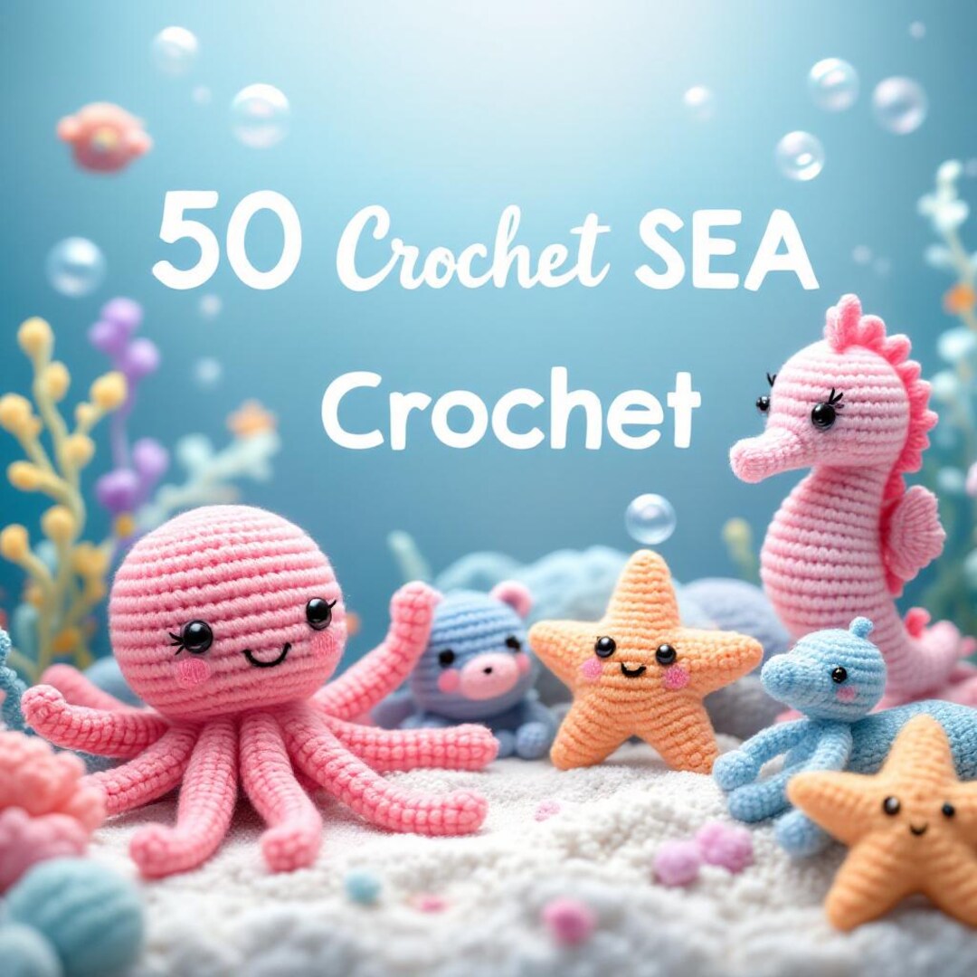 40 Sea Animals Amigurumi Crochet Pattern Bundle, Marine Life Toy ...