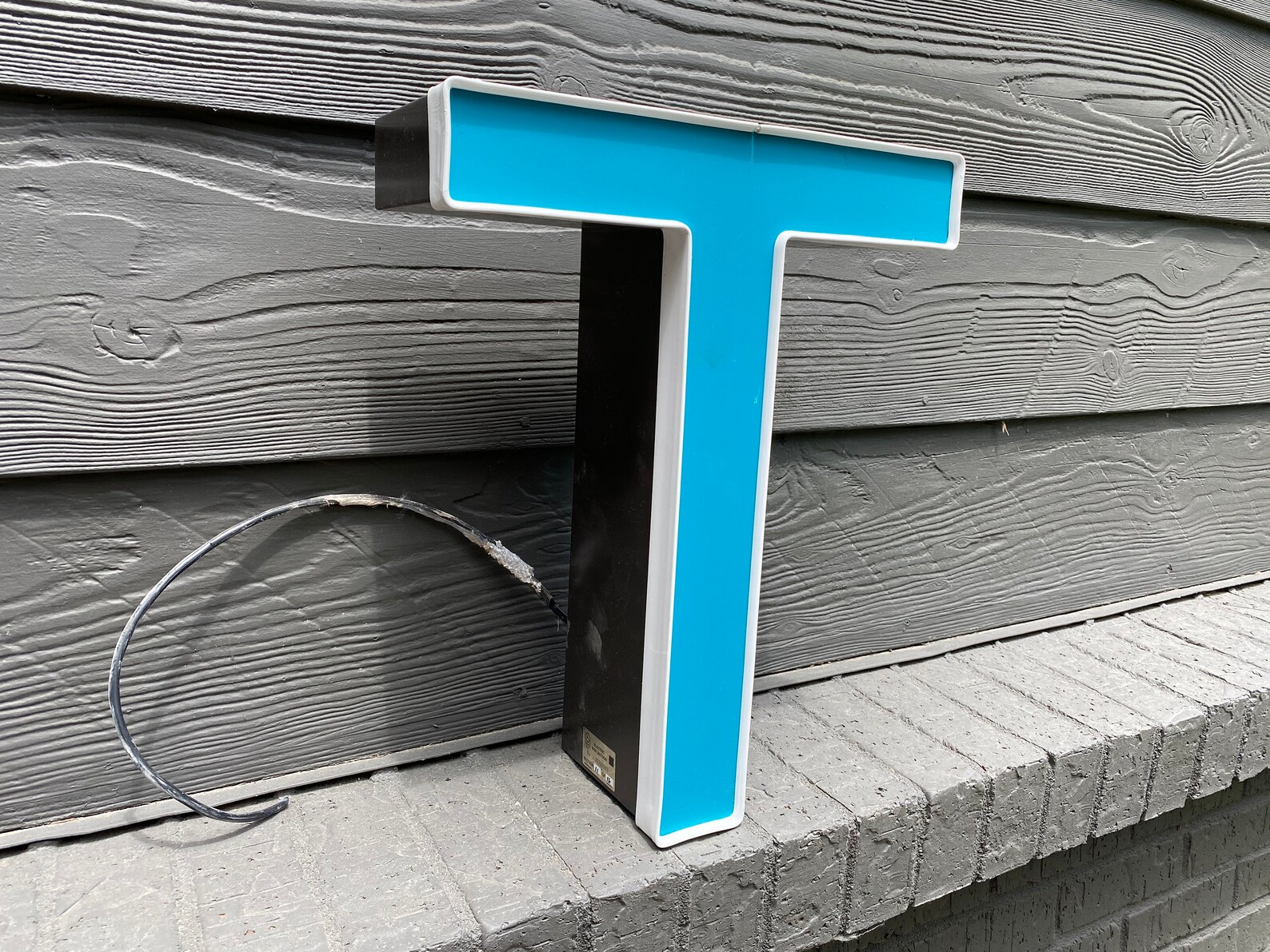 T Reclaimed Vintage Channel Letter XL Teal Old Sign | Etsy