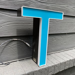 T Reclaimed Vintage Channel Letter XL Teal Old Sign | Etsy