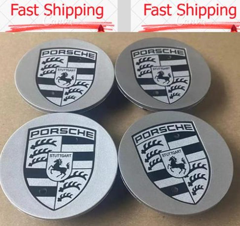 4 PCS Porsche Center Caps 76mm | Gray & Black Finish Wheel Hub Caps - Etsy