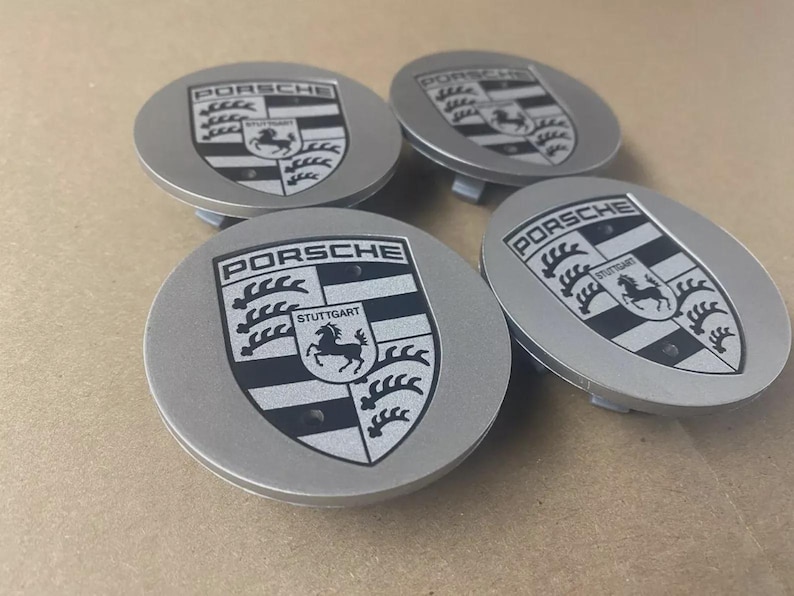 4 PCS Porsche Center Caps 76mm | Gray & Black Finish Wheel Hub Caps - Etsy