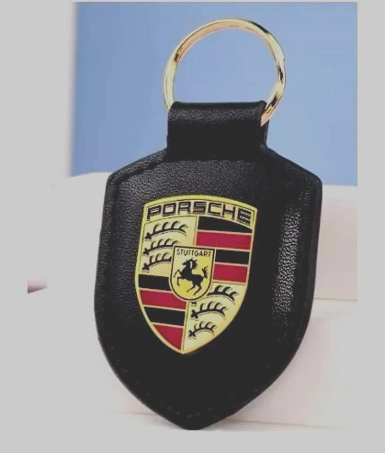 Porsche Crest Keyring Key Chain Leather Black Exquisite Set Gift Box - Etsy