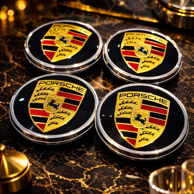 Porsche Wheel Center Caps 76mm: Gloss Black, Silver Crest (set of 4) - Etsy