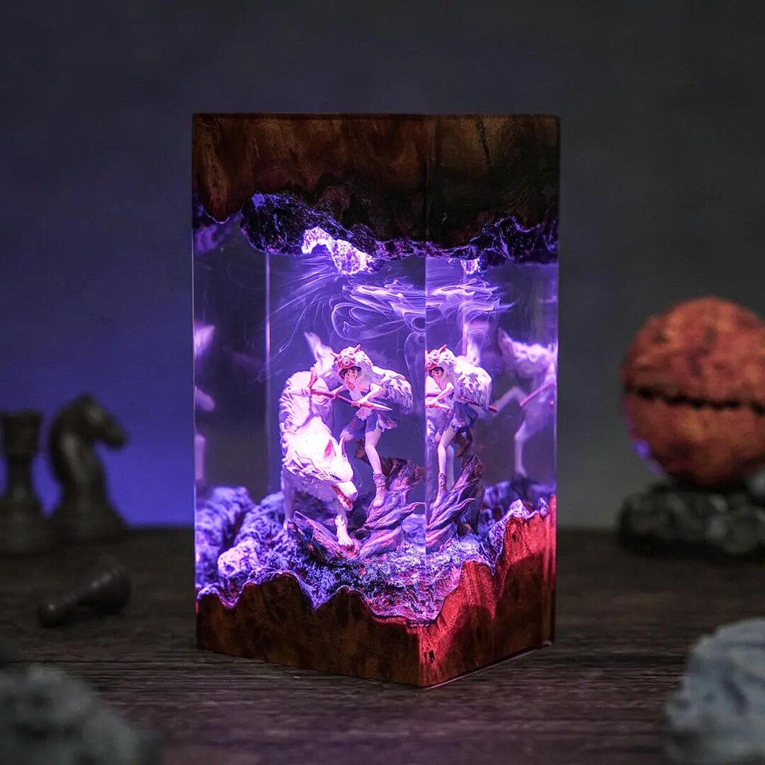 Princess Mononoke Epoxy Resin Lamp, Custom Anime Night Light, Blea.ch ...