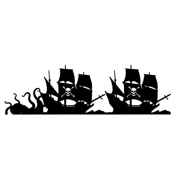 Pirate and Kraken Decal - Etsy