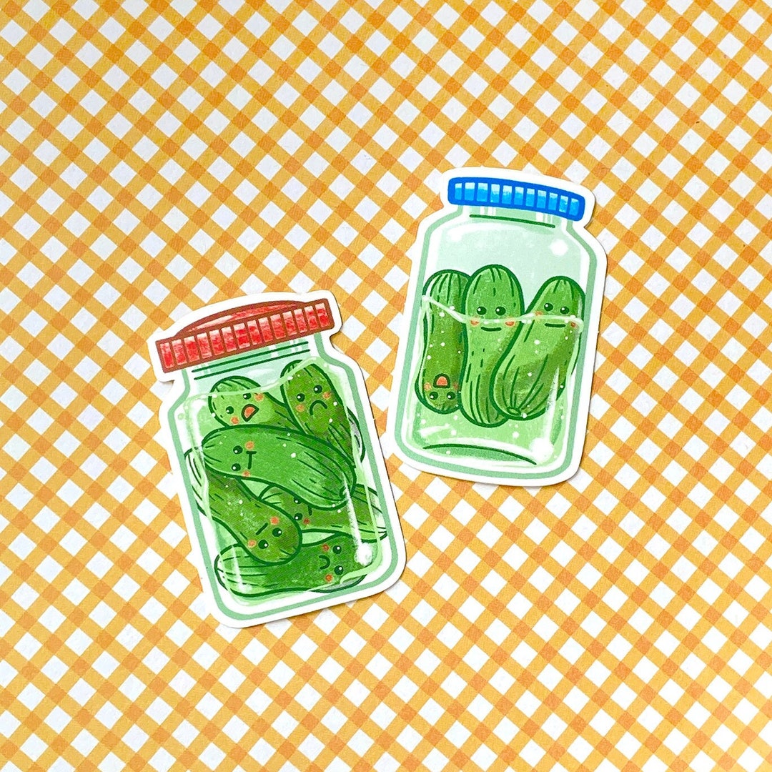 Pickles in a Jar Matte Vinyl Sticker - Etsy