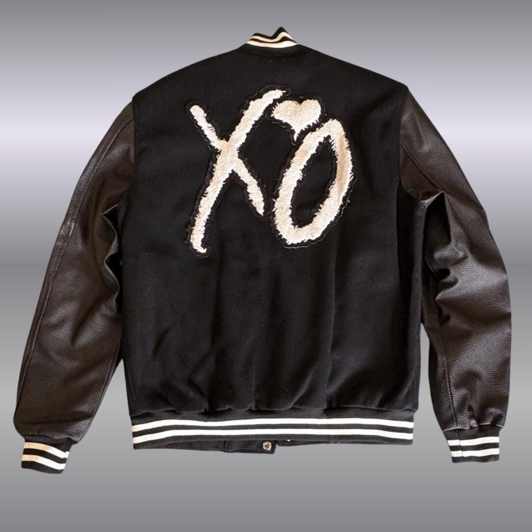 Handmade XO Inspired Weekend Varsity Jacket | Black Wool & Leather ...