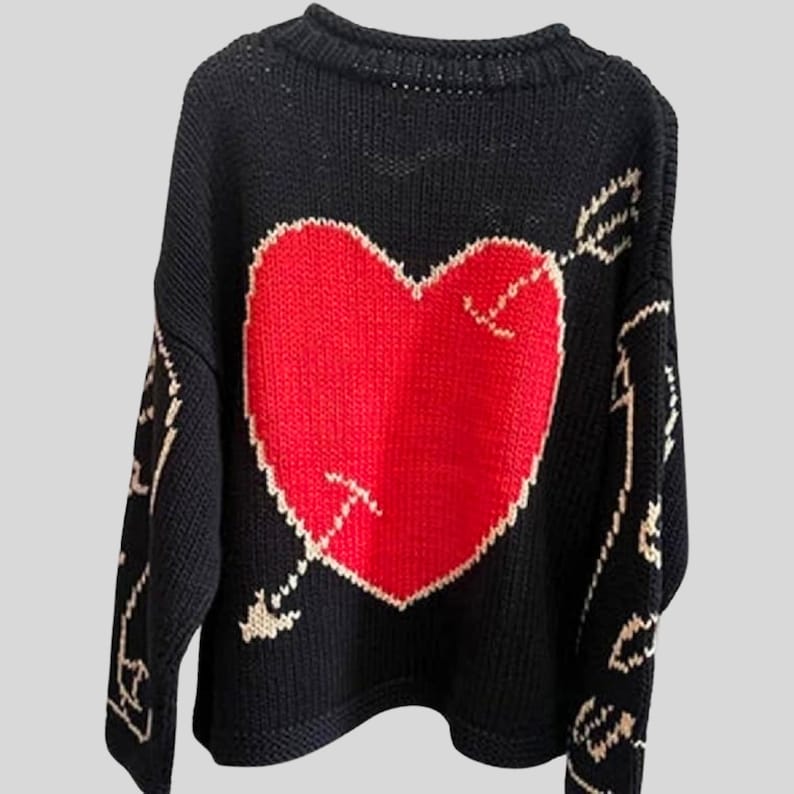 Eve Hewson Bad Sister Sweater | Oversized Heart Knit Jumper | Valentine ...